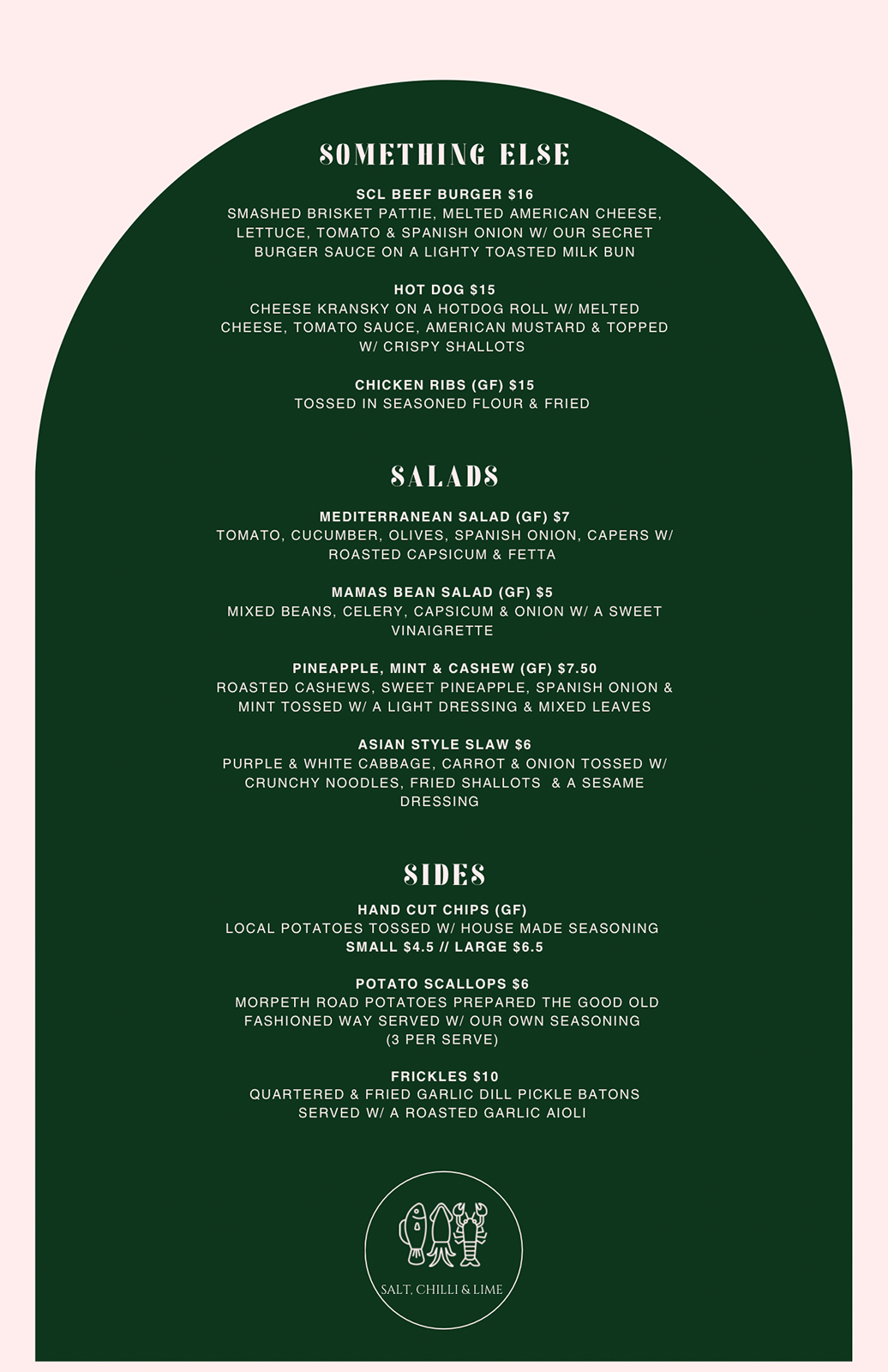 Menu | Salt Chilli Lime